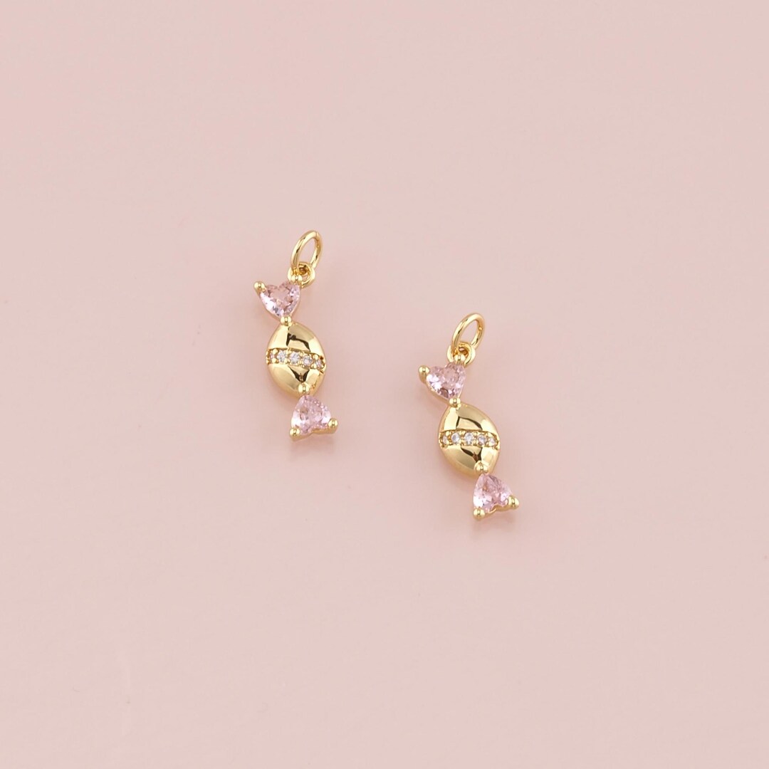 18K Gold Filled CZ Candy Pendant,dainty Candy Charm Bracelet Necklace ...