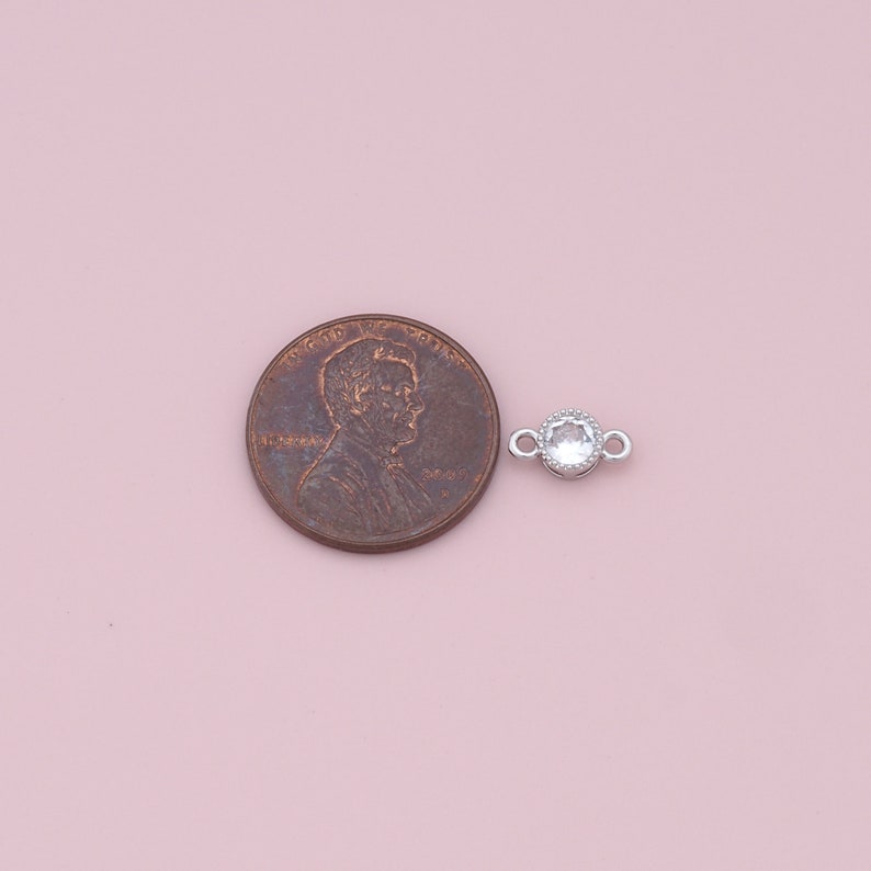 Gold Round Crystal Connector Charms,18k Gold Filled Crystal Pendant ...