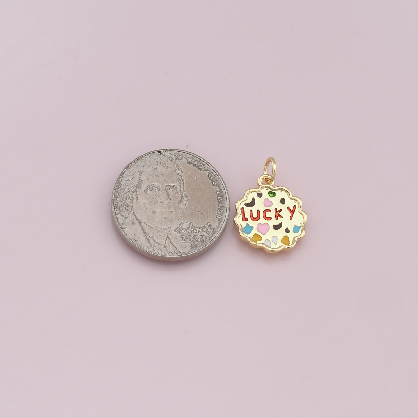 18K Gold Filled Lucky Pendant,lucky Charm Bracelet Necklace for DIY ...
