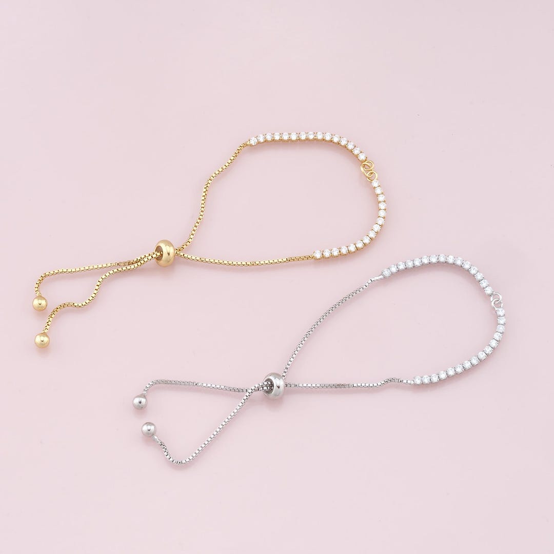 Gold Adjustable Chain,18k Gold Filled Slider Bracelet,half-finished ...