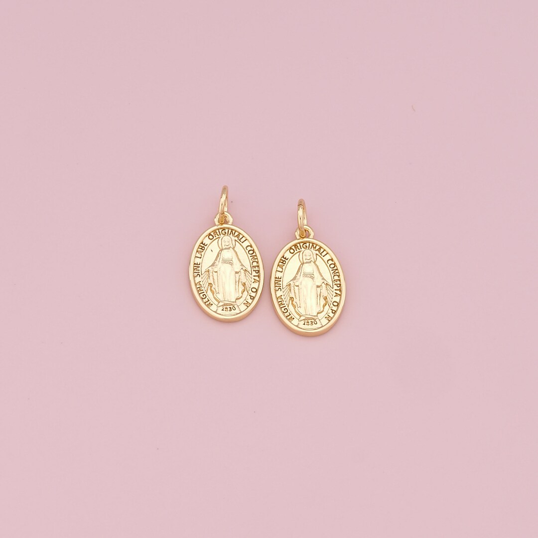 18K Gold Filled Virgin Mary Pendant,virgin Mary Charm Bracelet Necklace ...