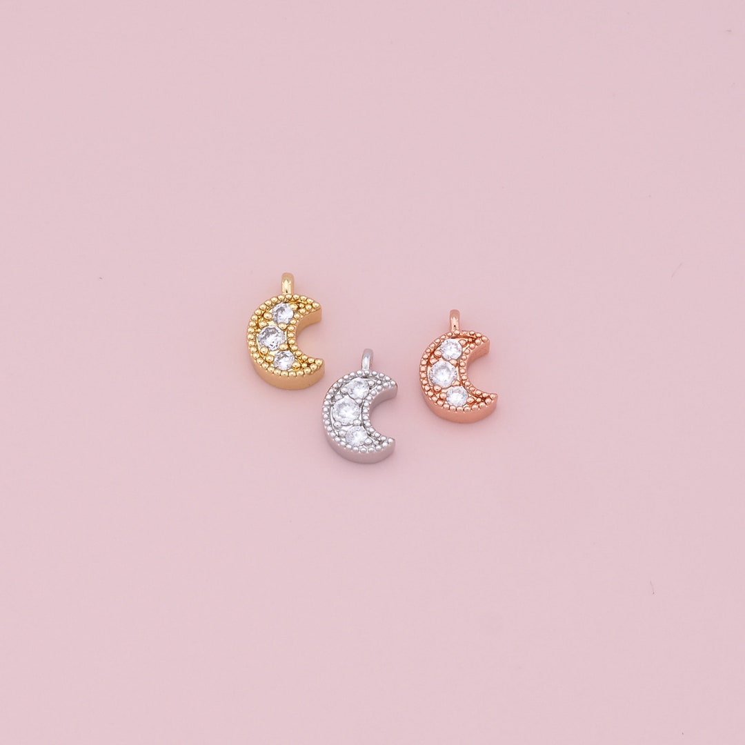 Gold Moon Charms,18k Gold Filled Round Coin Moon Pendant,celestial ...