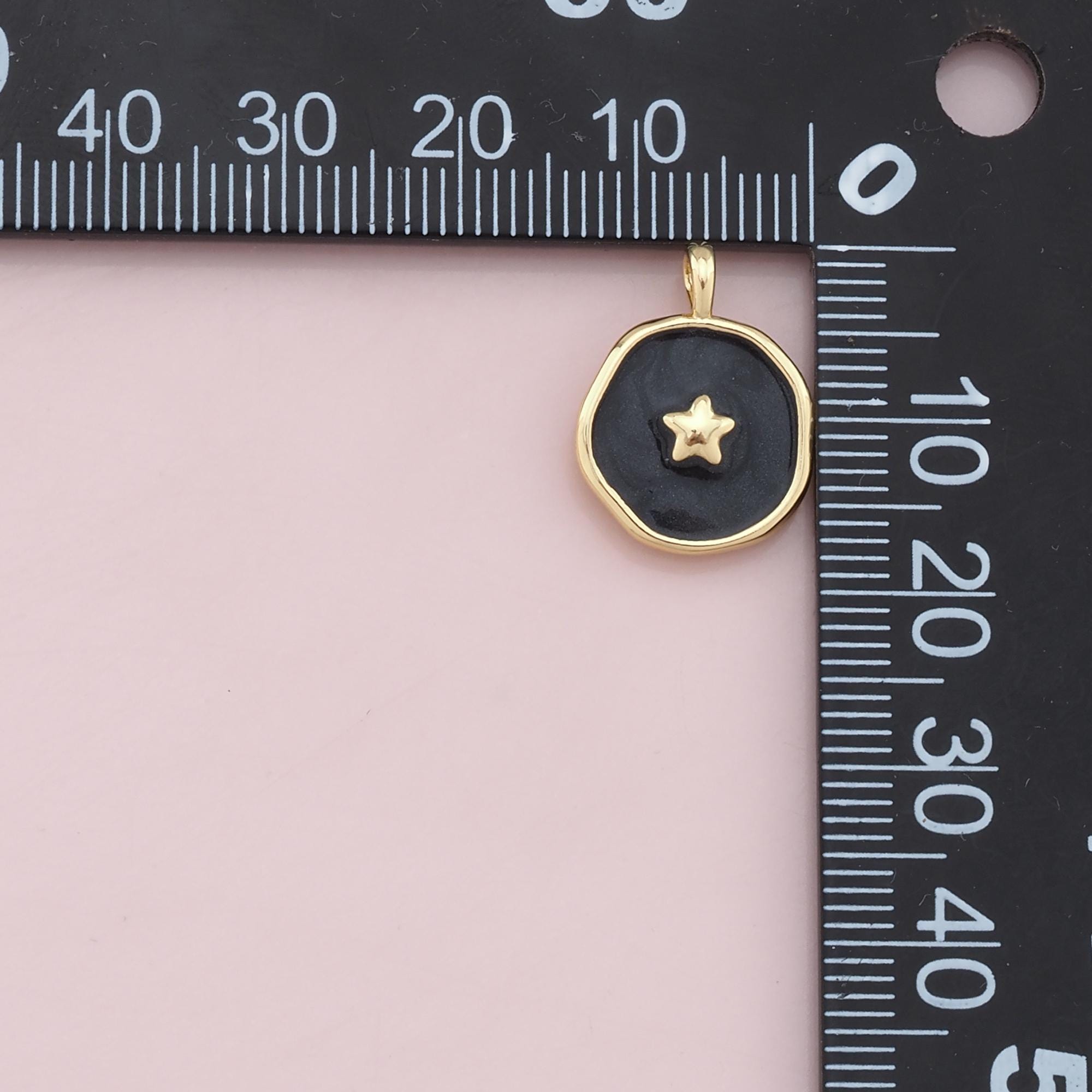 18K Gold Filled Star Pendant,enamel Star Charm Bracelet Necklace for ...