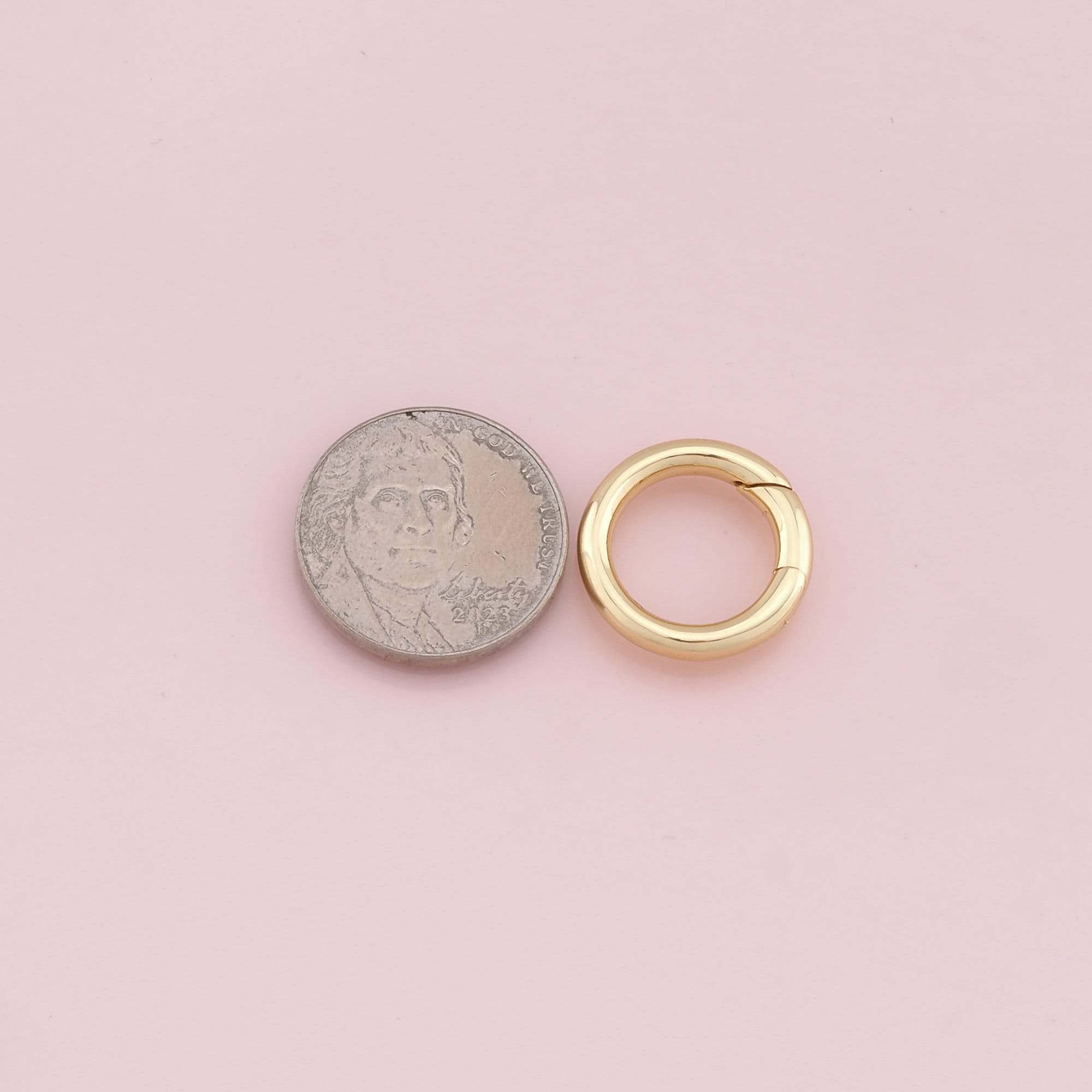 18K Gold Filled Round Carabiner Clasp,carabiner Lock Connector,spring ...