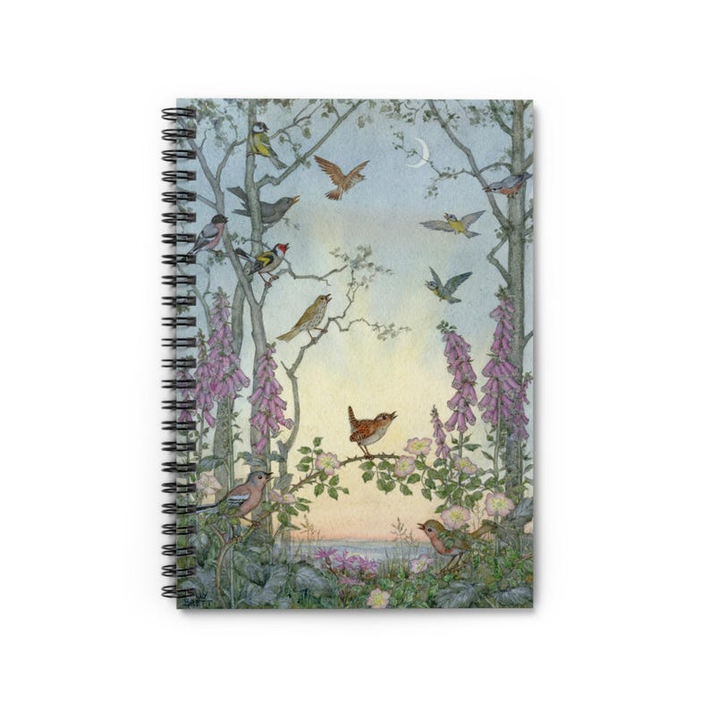 Birds at Dusk Spiral Notebook: Molly Brett Art, Ruled Journal - Etsy