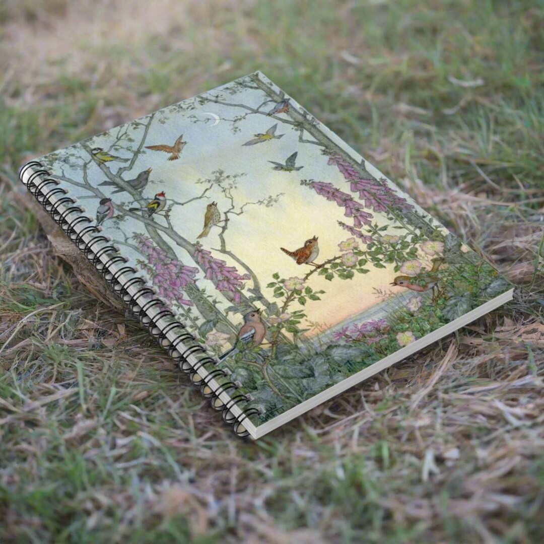 Birds at Dusk Spiral Notebook: Molly Brett Art, Ruled Journal - Etsy