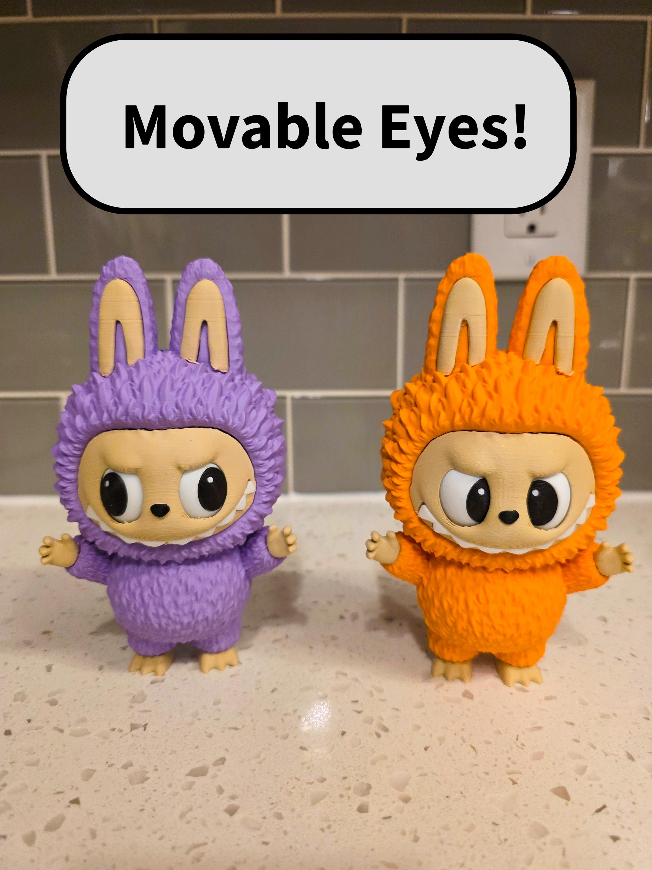 Labubu-inspired Bunny Figure – 5.5” Tall | Movable Eyes Fidget Toy ...