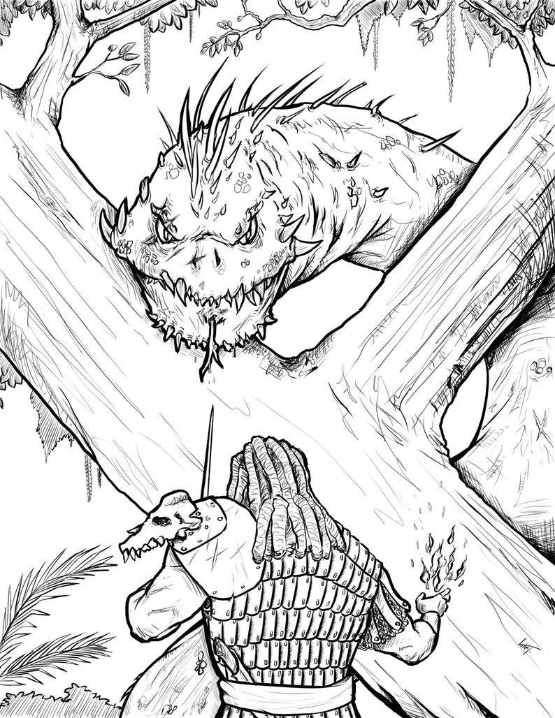 The Basilisk Printable Coloring Page - Etsy