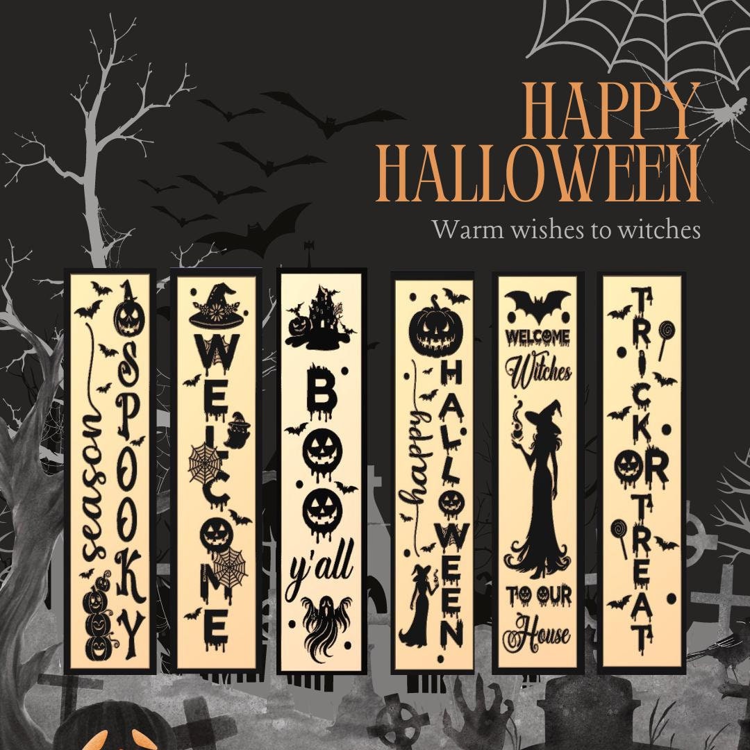 Halloween Outdoor Decor Spooky Welcome Porch Signs - Etsy
