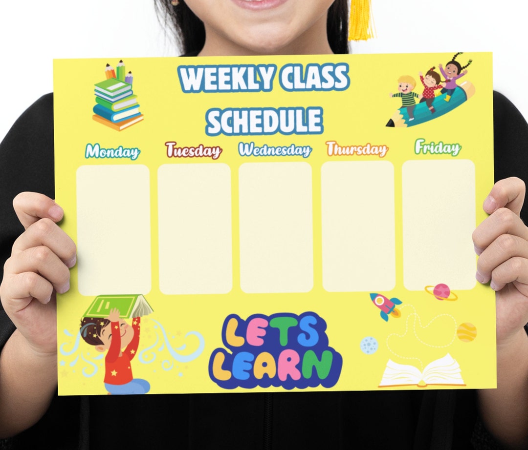 Digital Weekly Class Planner for Elementary Student Schedule Printable ...