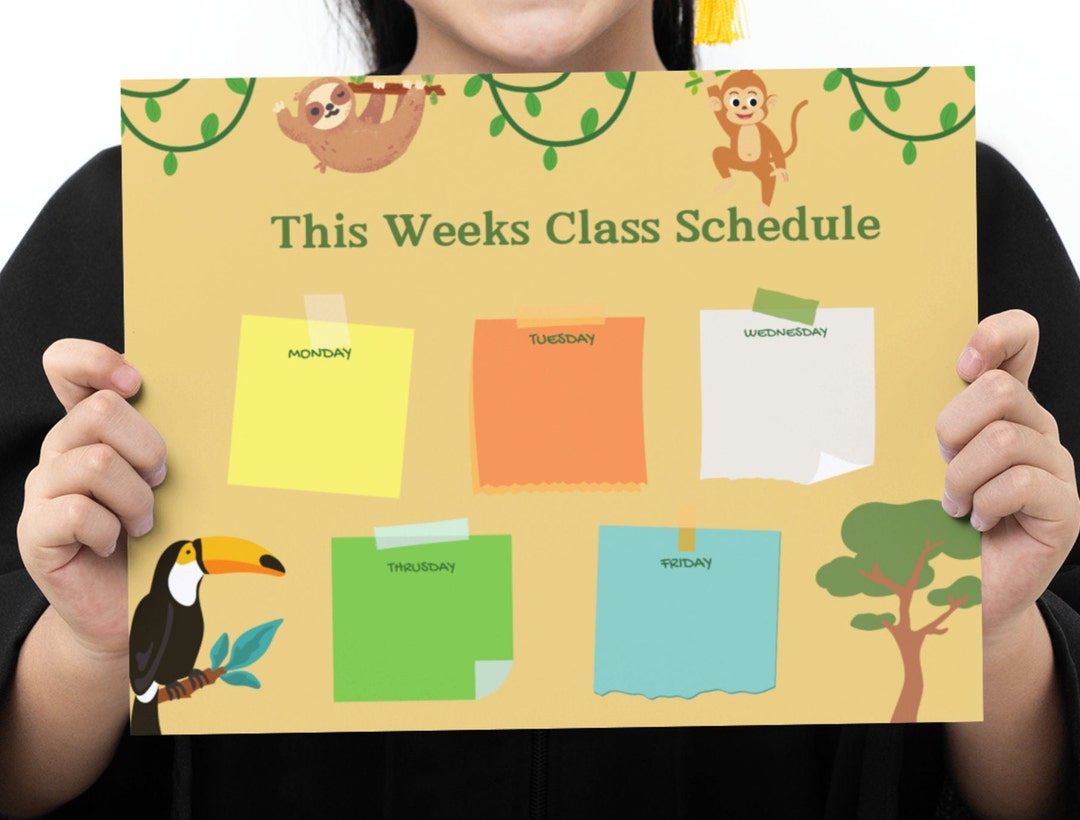 Jungle Theme Elementary Class Schedule Classroom Organizer Teacher ...