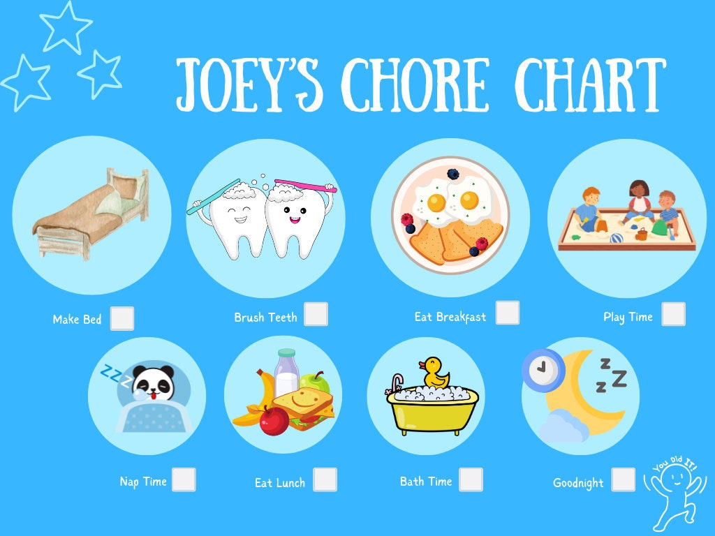 Printable Toddler Chore Chart With Pictures Beginner Cleaning Guide ...