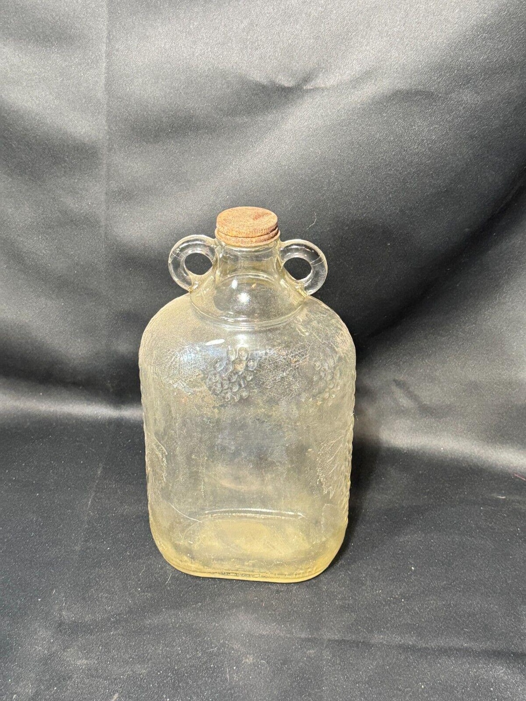 Vintage Hazel Atlas Double Finger Loop 1/2 Gallon Glass Wine Jug W/lid ...