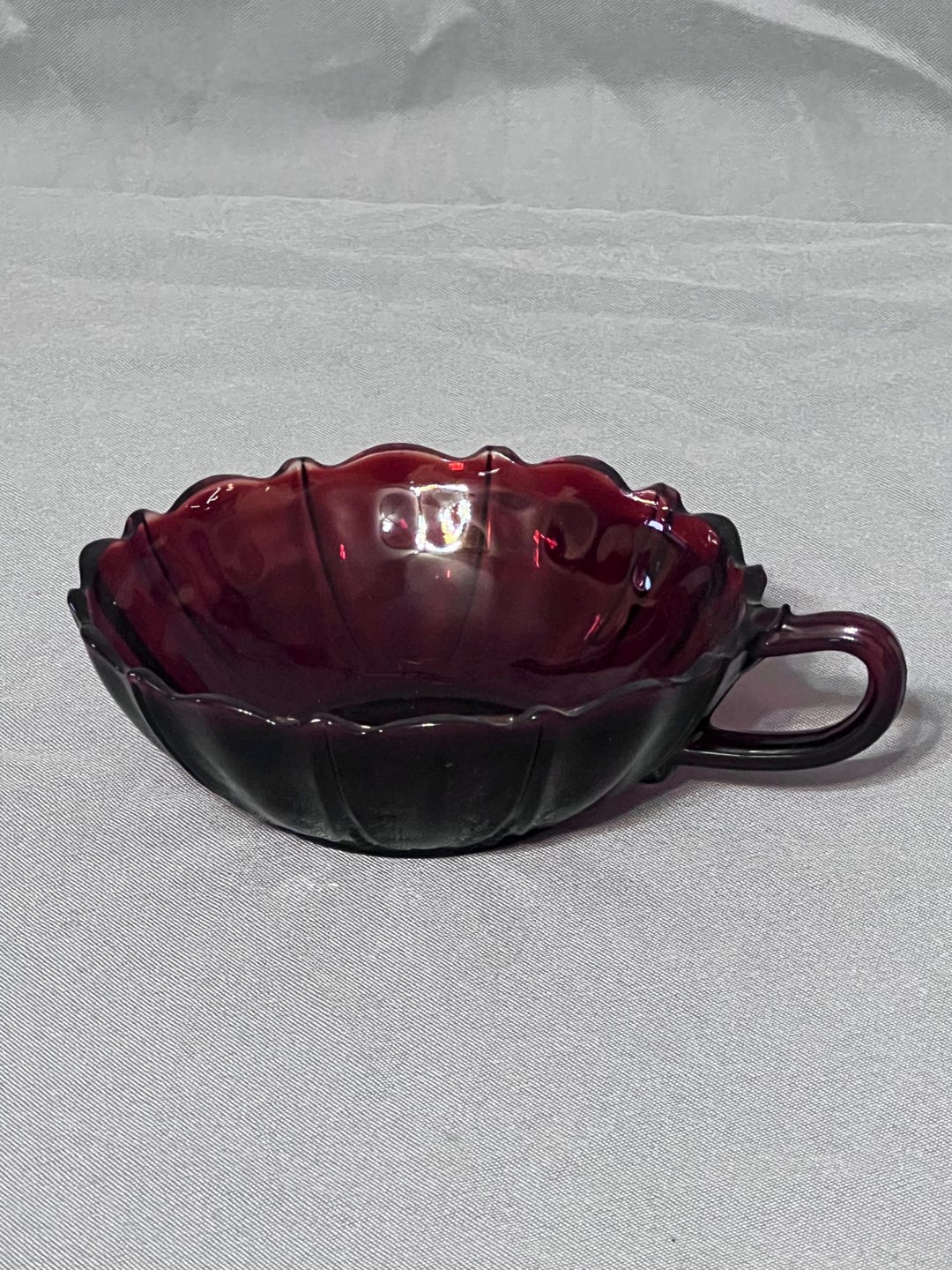Vintage Anchor Hocking Royal Ruby Red Glass Oyster & Pearl Dish Bowl W ...