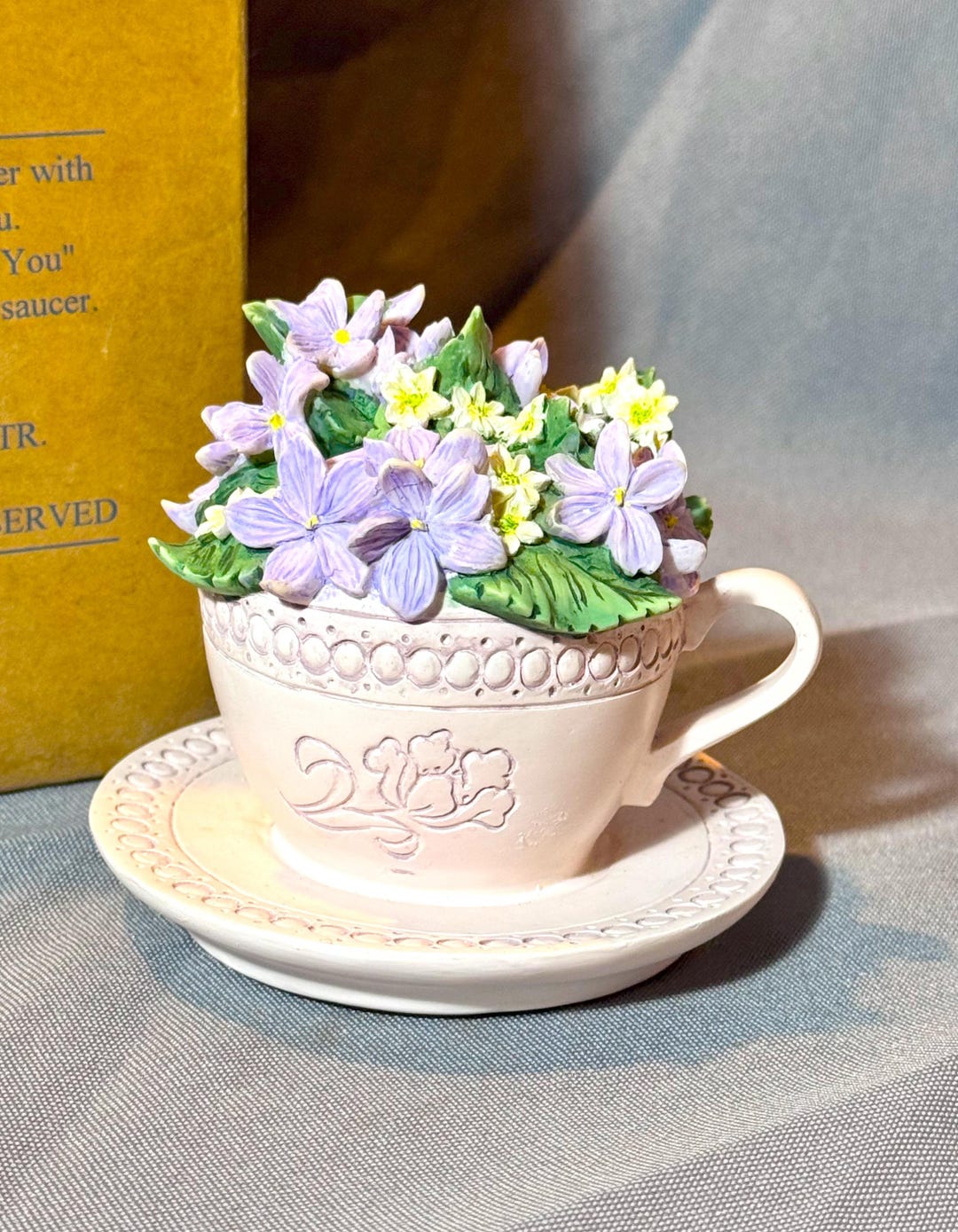 Avon 1998 Teacup Music Box FEBRUARY Flower of the Month W/box - Etsy