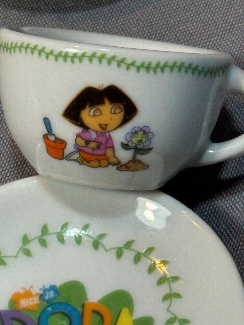 2" Mini Dora the Explorer Teacup & Saucer Set Porcelain Kids ...