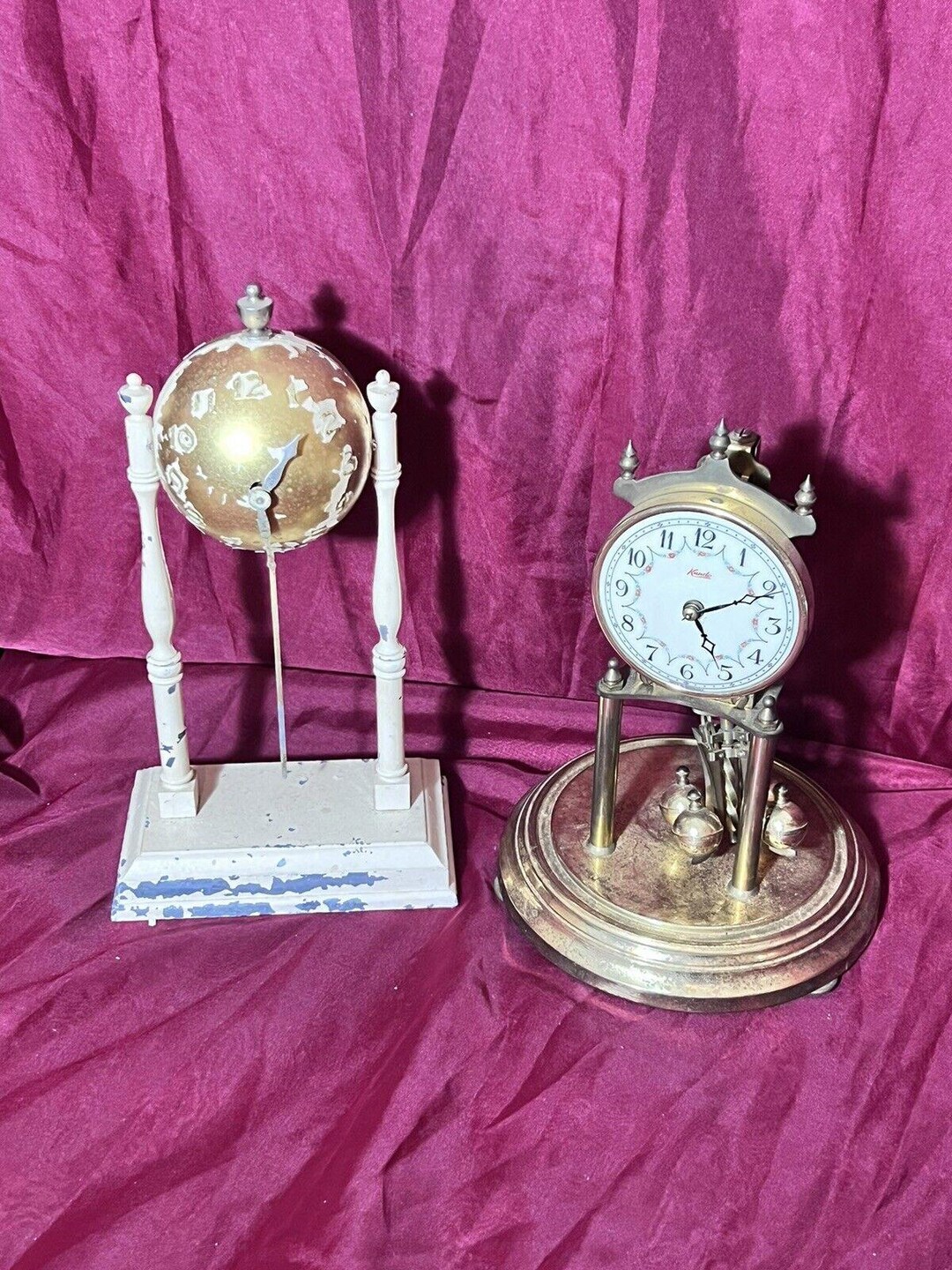 2 Vintage Clocks GCC '39 Worlds Fair Globe and Kieninger & Obergfell ...