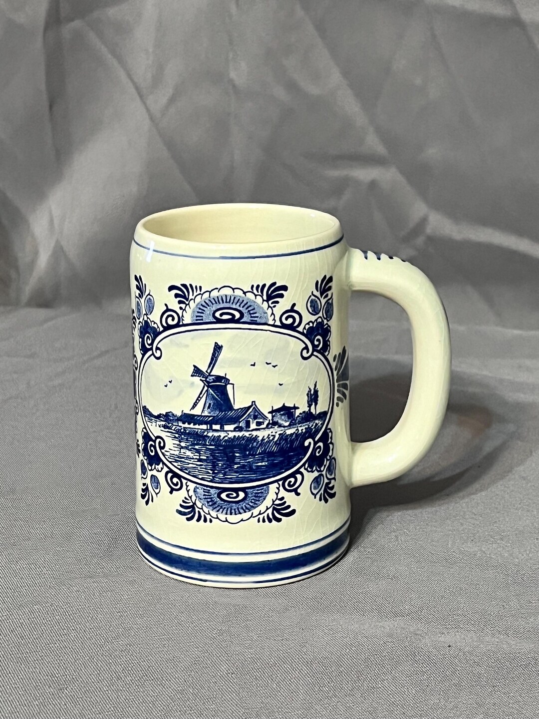 Hand-painted Delft Blue Sailing Ship & Windmill Holland Beer Mug - Etsy