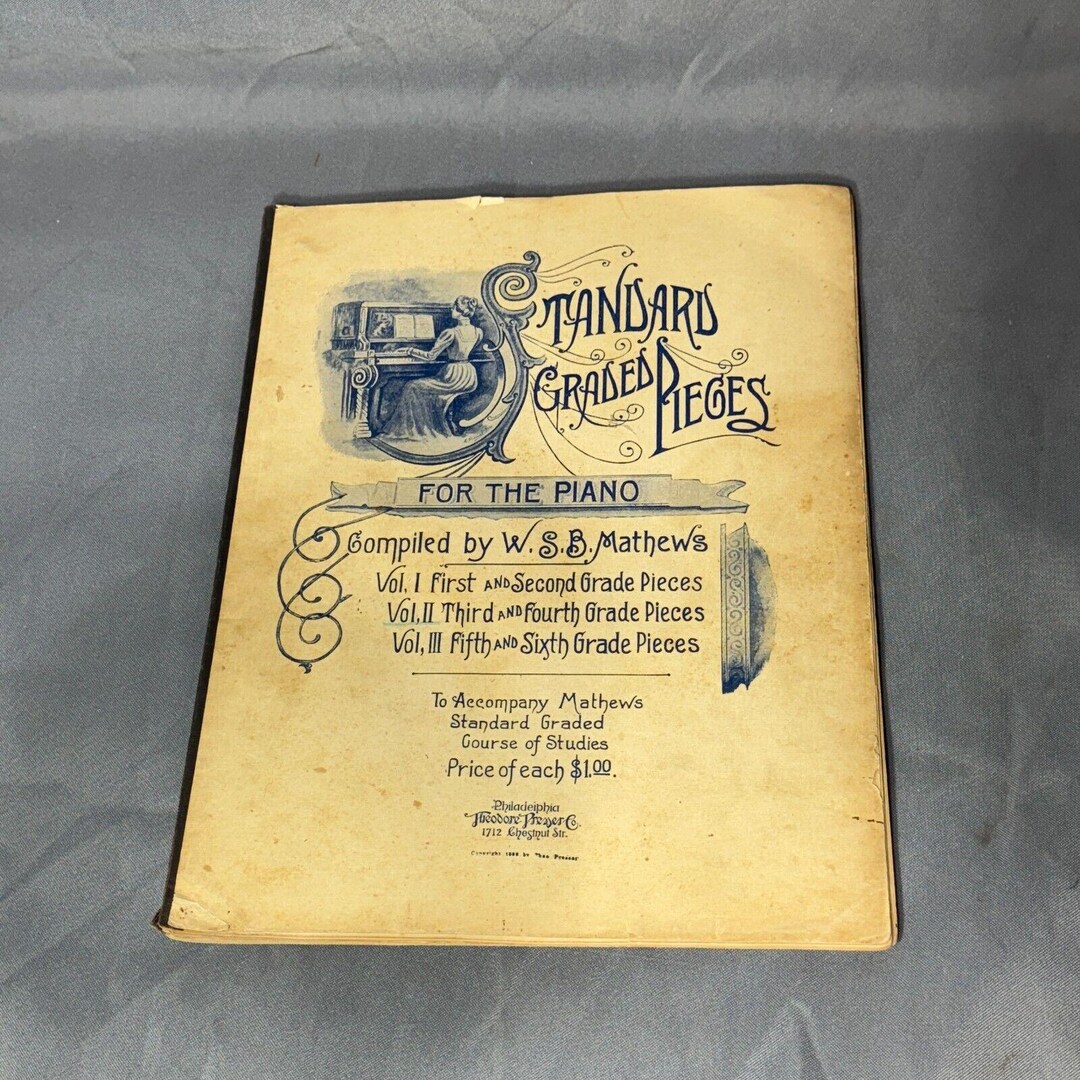 1898 Standard Graded Pieces for the Piano 1st-6th Grade Presser Antique ...