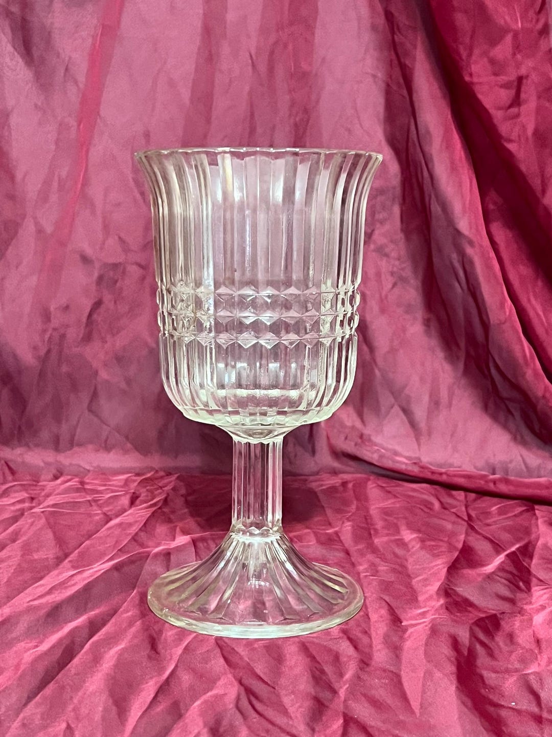 Vintage FTDA Clear Footed Pedestal Glass Vase Centerpiece Bowl 10.5 ...