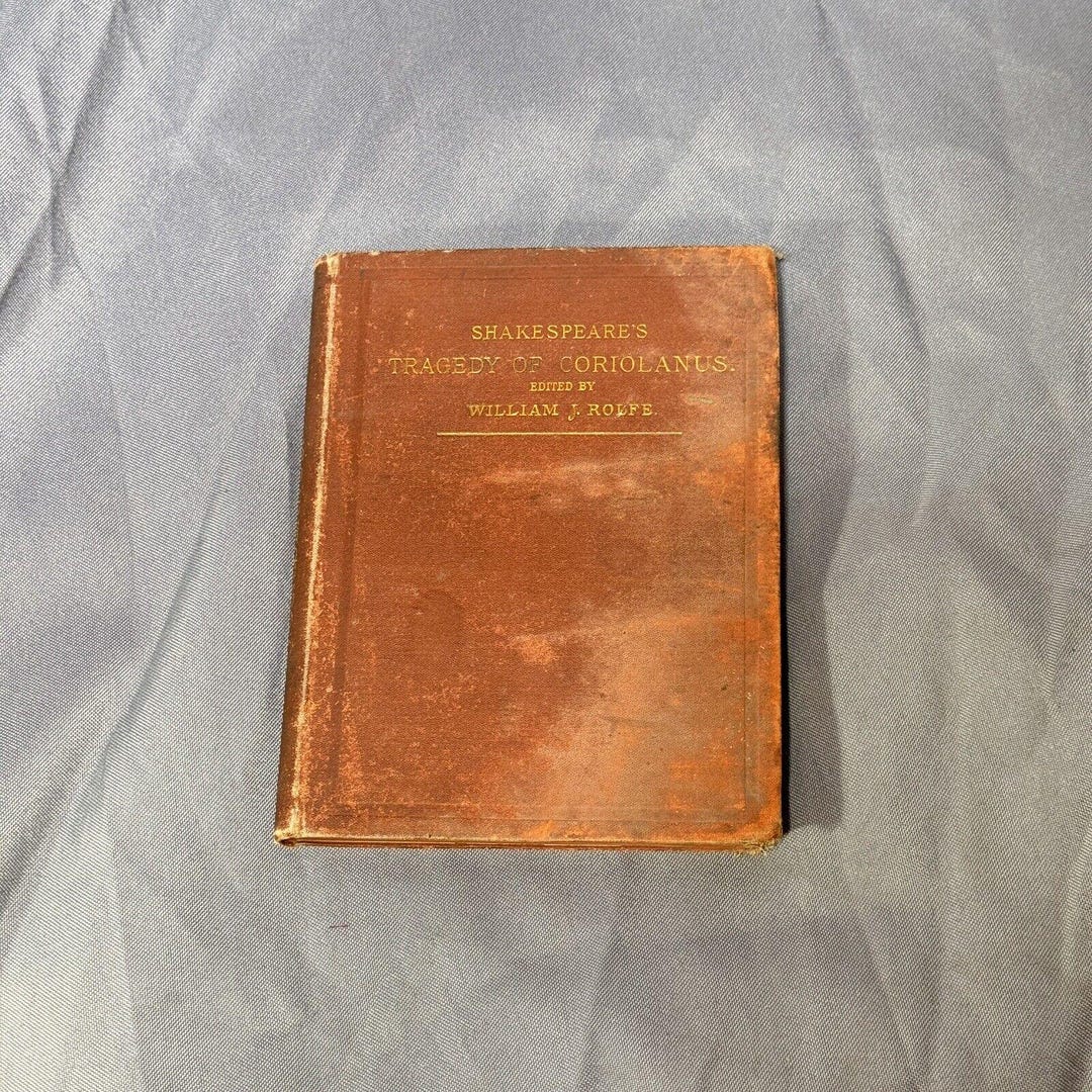 1886 Shakespeare's Tragedy of Coriolanus by William Rolfe Antique ...