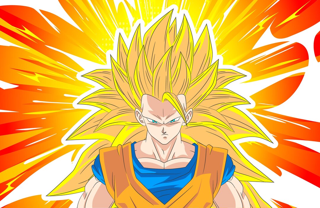 Goku Super Saiyan 3 Anime Illustration – Editable Vector, PDF, PNG ...