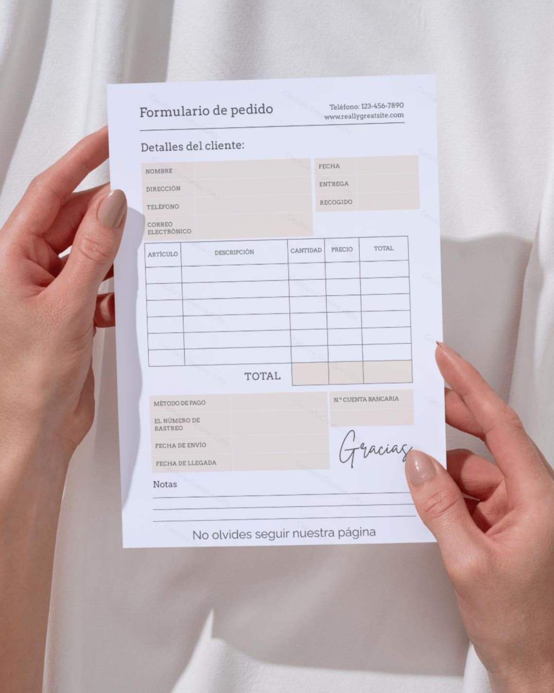 Hoja De Pedidos Editable En Canva – Formulario Para Negocios Order Form ...