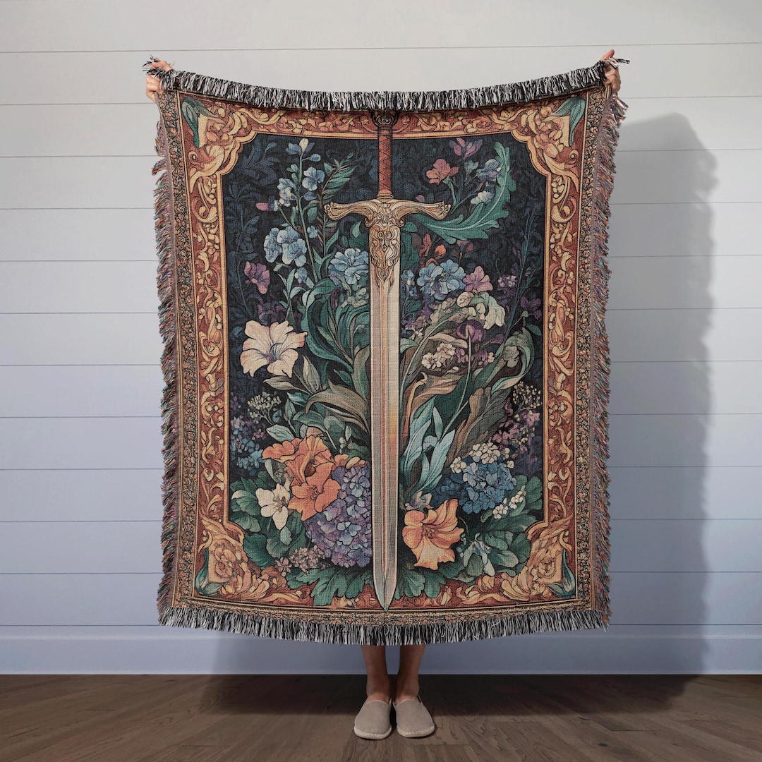 Valkyrie Sword Woven Blanket: Art Nouveau Fantasy Throw - Etsy UK
