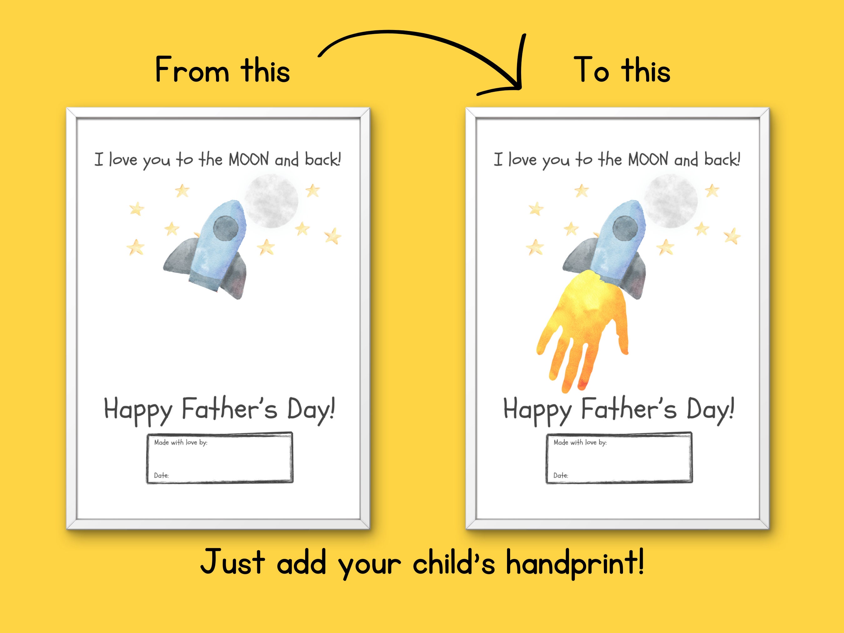 Handprint Templates for Dad, Daddy Handprint Art, Father's Day ...