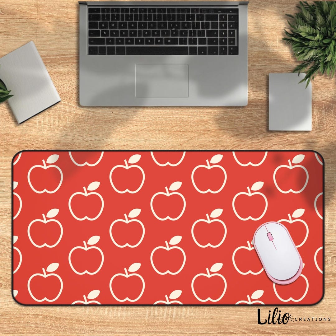Cute Apple Desk Mat, Teacher Appreciation Gift, Custom Desk Accessory ...