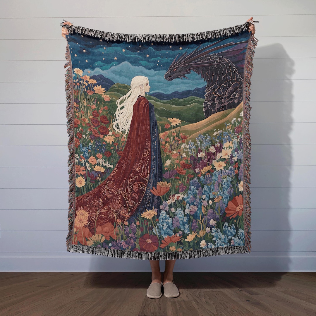Throne of Glass Inspired Woven Blanket Manon & Abraxos Wildflowers ...