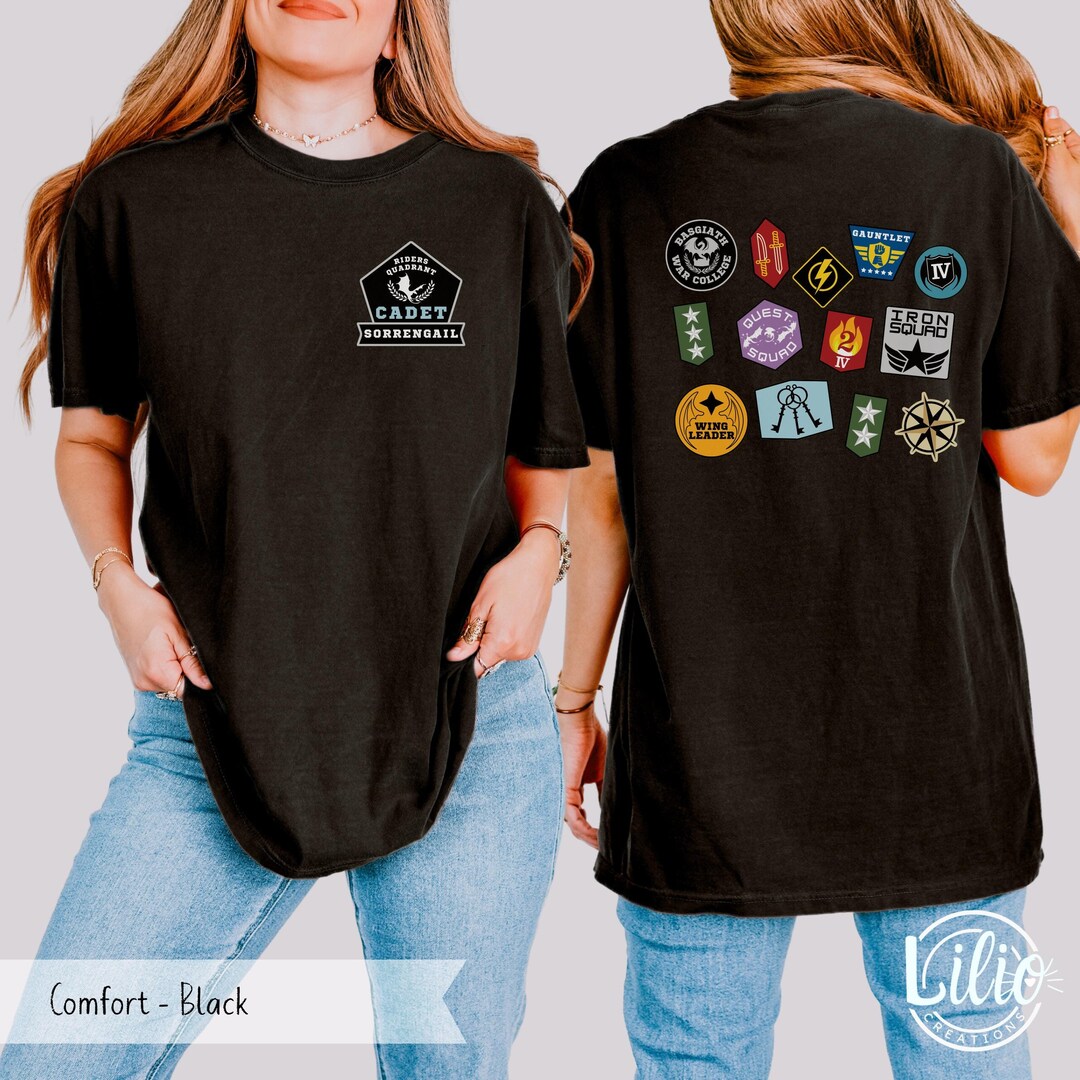 Sorrengail Patches Shirt With Front and Back Print, Riders Quadrant ...