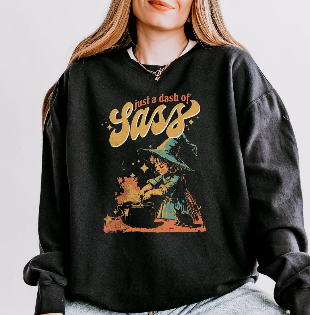 Just a Dash of Sass, Cute Retro Halloween Comfort Colors® Sweatshirt ...