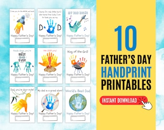 Handprint Templates for Dad, Daddy Handprint Art, Father's Day ...