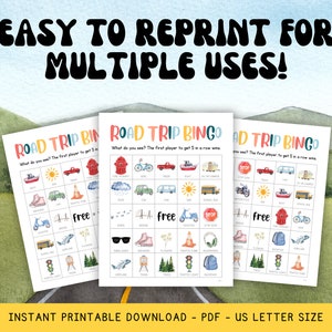 Road Trip Bingo, Printable Bingo Cards, Scavenger Hunt for Kids, Road ...