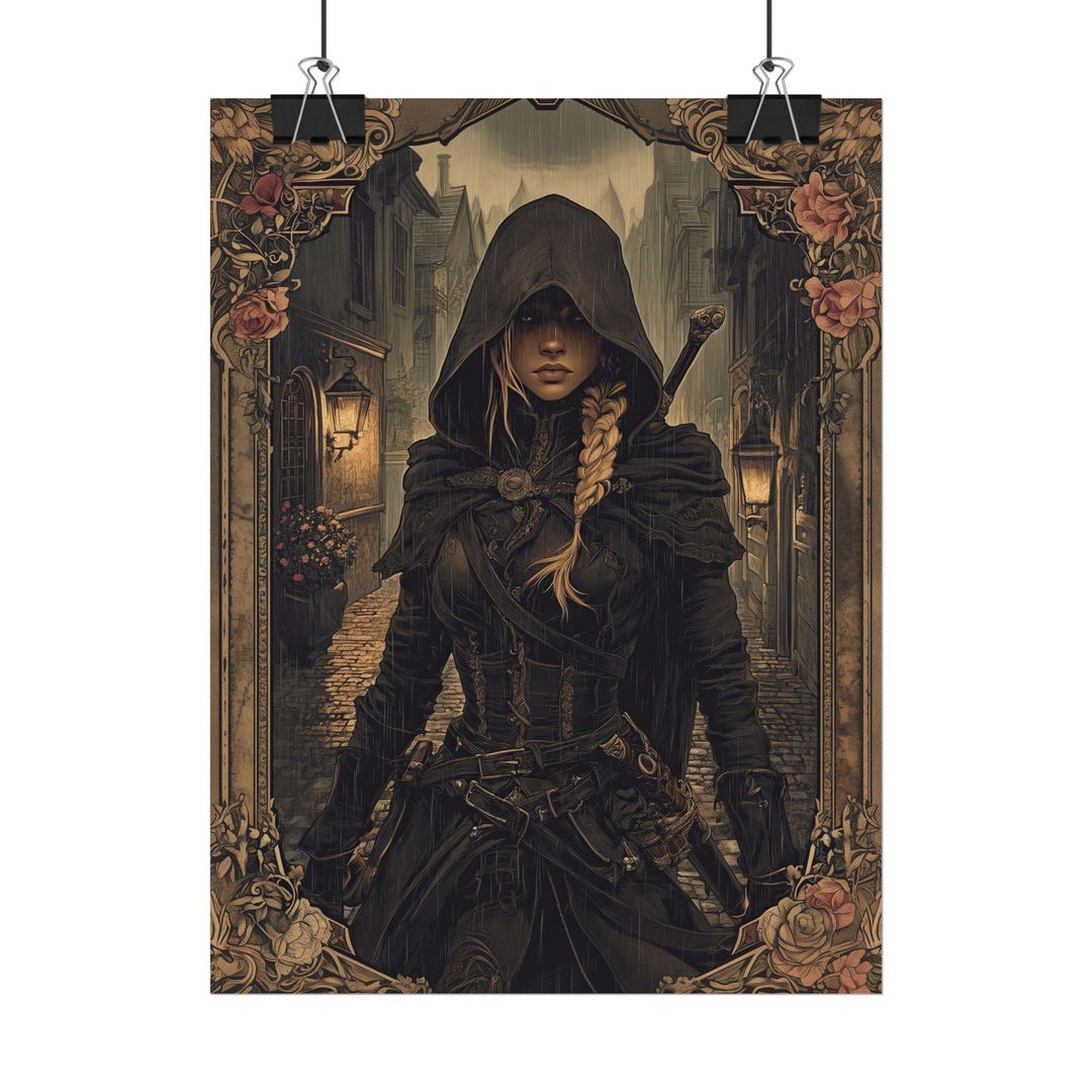 Fantasy Wall Art Print Assassin Queen Poster Dark Aesthetic Giclée ...