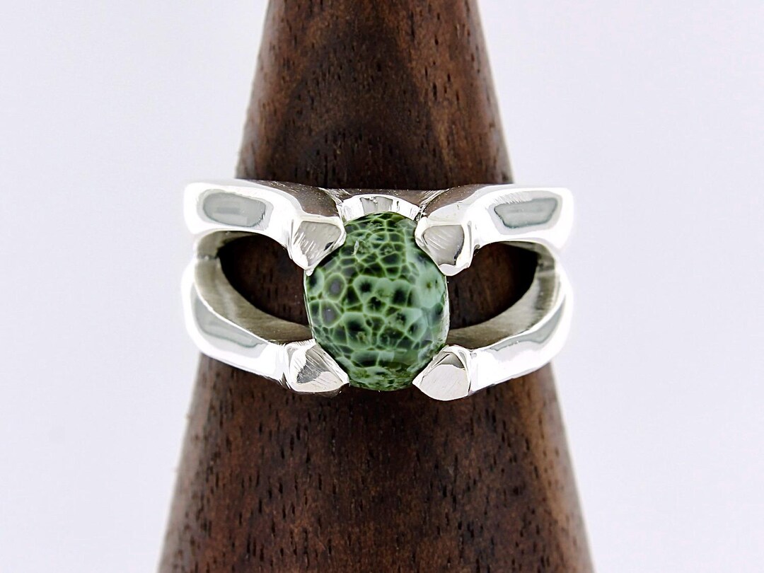 Isle Royale Greenstone Chlorastrolite Ring Set in Sterling Silver, Size ...