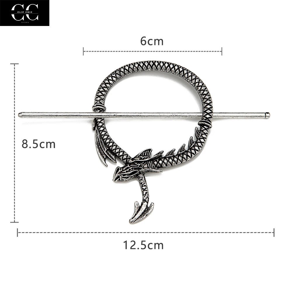 Dragon Hair Pin, Celtic Elven Hair Stick, Silver Witch Hair Fork, Fairy ...