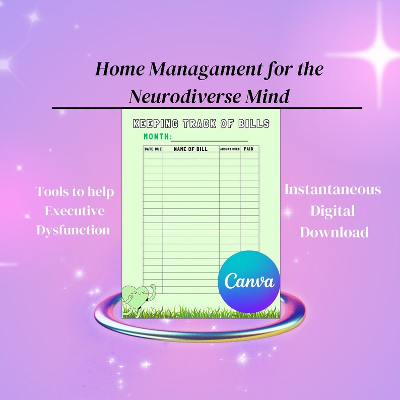 Printable Neurodivergent Home Management Template - Etsy