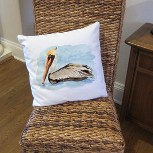 Watercolor Pelican Throw Pillow, Coastal Decor Accent Pillow - Etsy