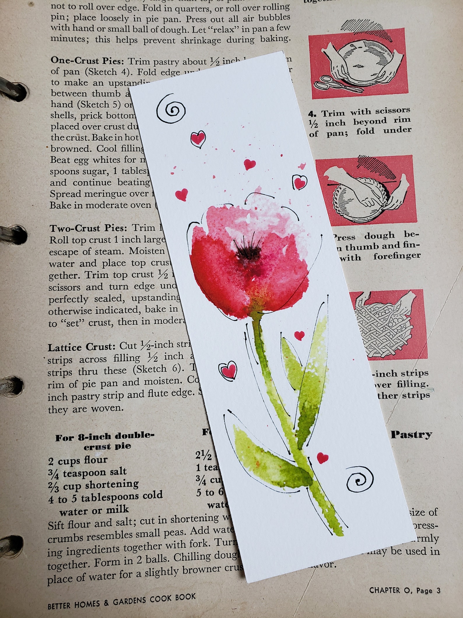 Flower Watercolor Pen and Ink Bookmark Watercolor Giclee - Etsy