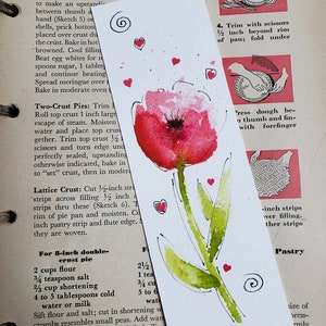 Flower Watercolor Pen and Ink Bookmark, Watercolor Giclee Bookmark ...