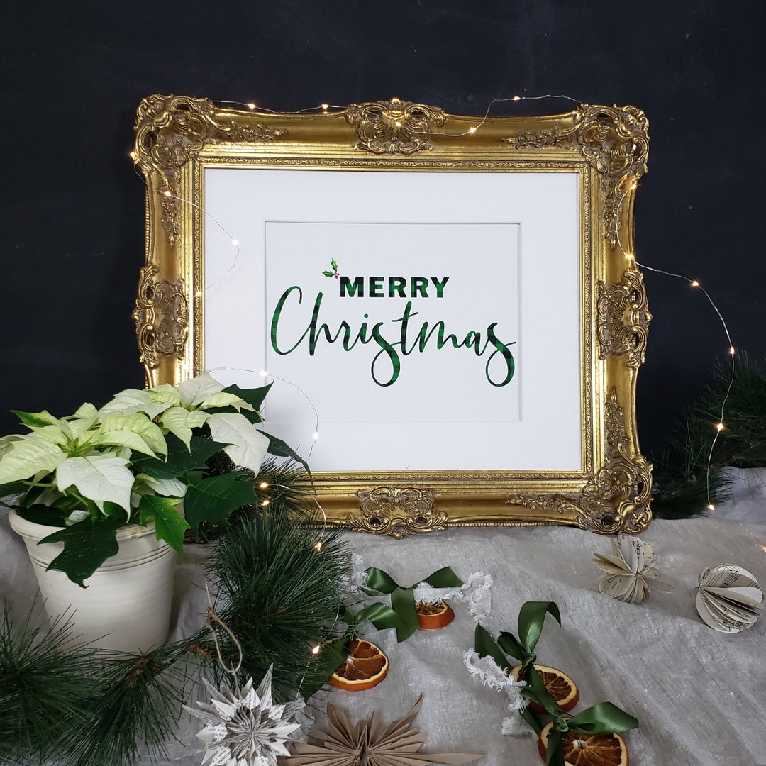 Merry Christmas Holiday Art Print Wall Decor, Holiday Decorating Wall ...