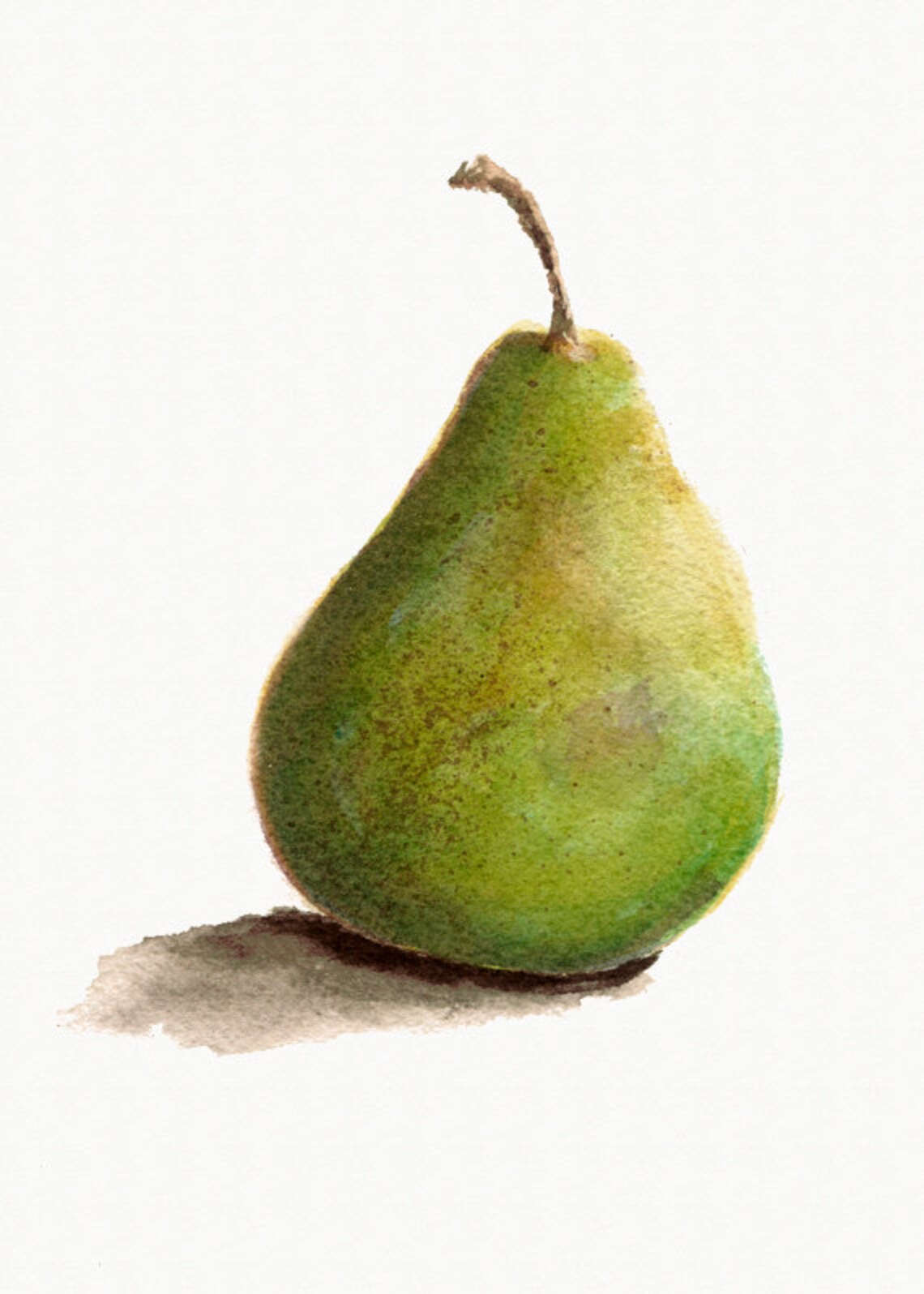 Green Pear Print From Original Watercolor Kitchen Decor Home - Etsy UK