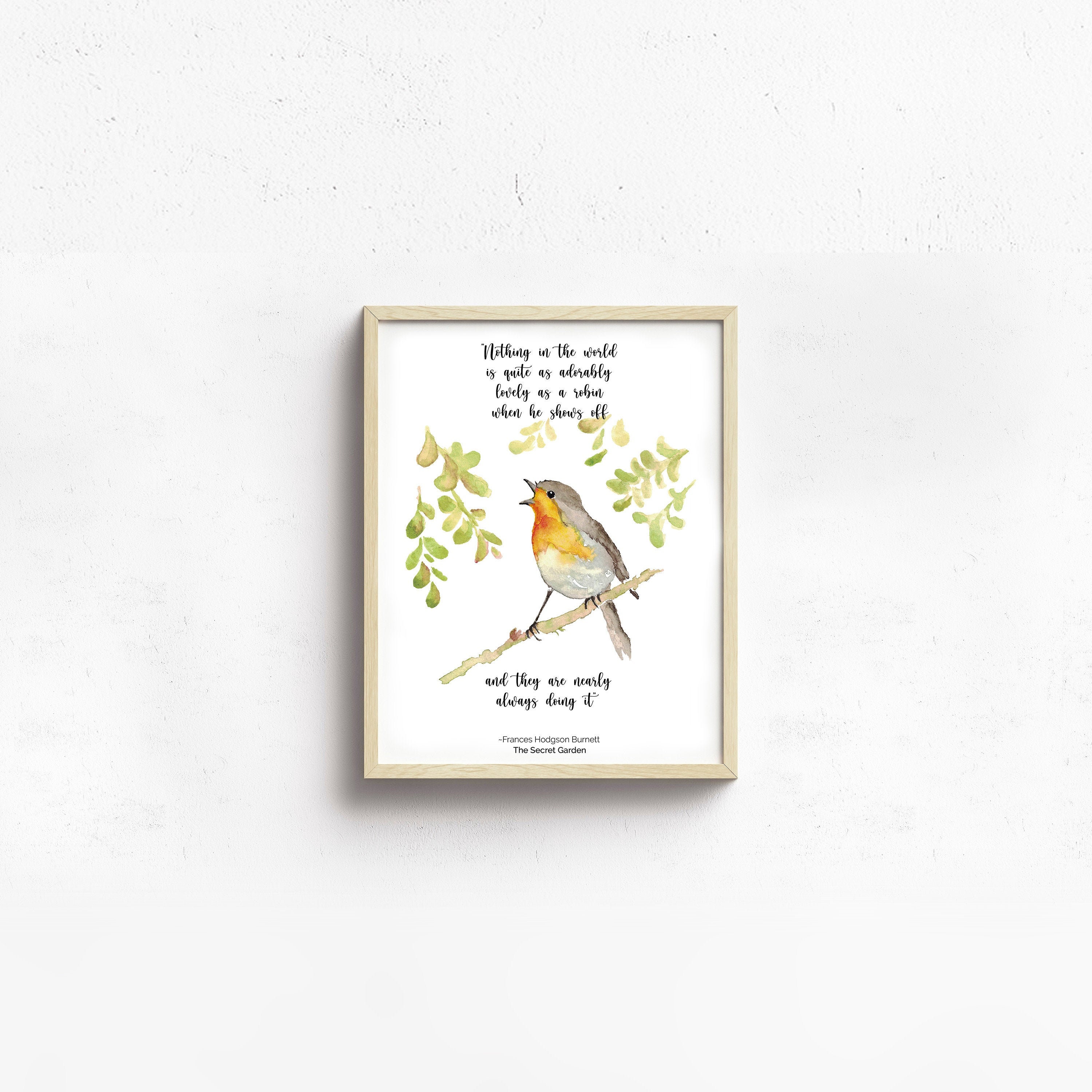 Robin Secret Garden Print Nothing in the World Secret Garden - Etsy