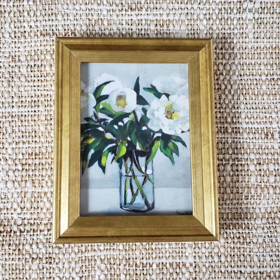 Mini Framed Abstract Peonies Print From My Original Acrylic Painting ...