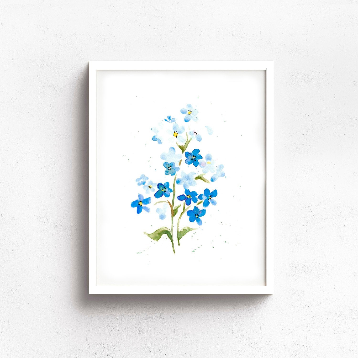 Forget Me Nots Print From Original Watercolor Pale Blue - Etsy