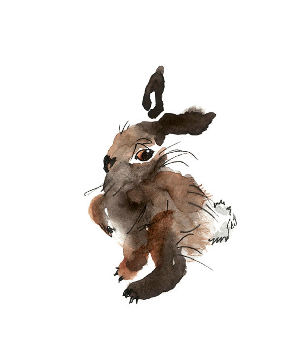 Brown Bunny Rabbit Print From Original Watercolors, Brown Rabbit Art ...