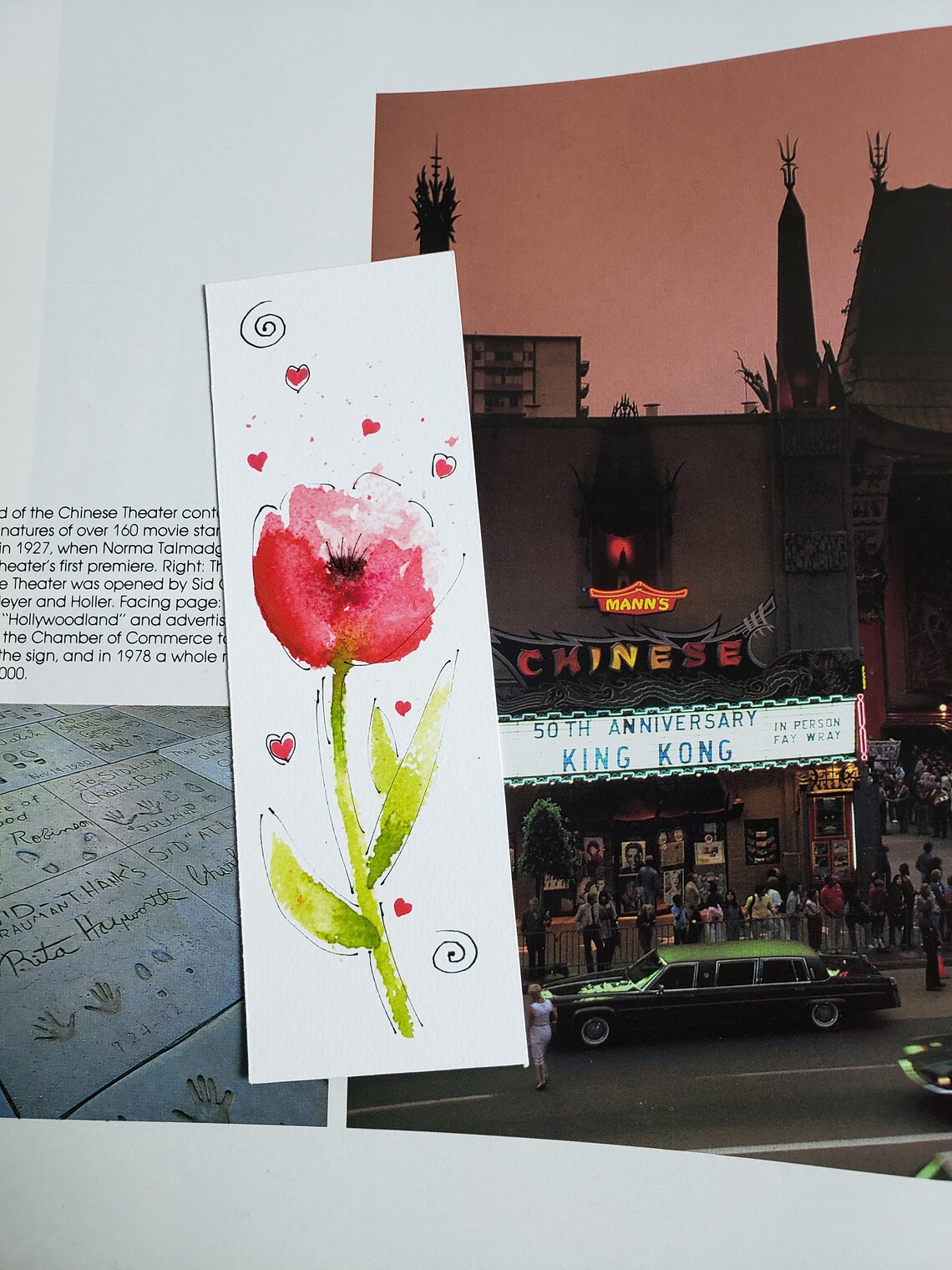 Flower Watercolor Pen and Ink Bookmark Watercolor Giclee - Etsy