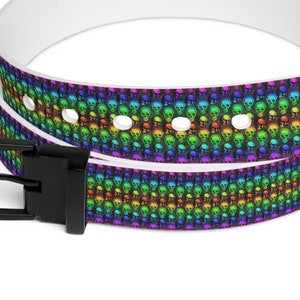 Goth Belt Black Rainbow Skulls Goth Clothing - Etsy